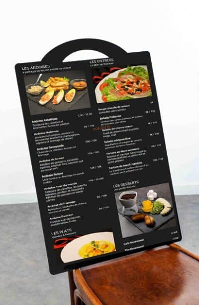 Panneau menu ardoise (ou tableau menu ardoise) - LEONARD DIJON