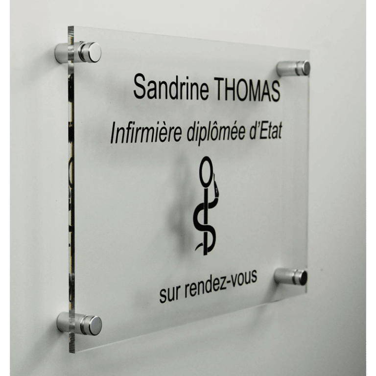 Plaque professionnelle plexiglas médecin - LEONARD DIJON