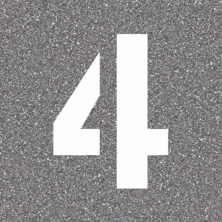 Pochoir chiffre 4 pour marquage au sol - LEONARD DIJON