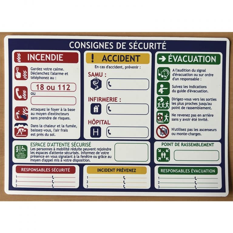 Panneau consignes de sécurité - LEONARD DIJON